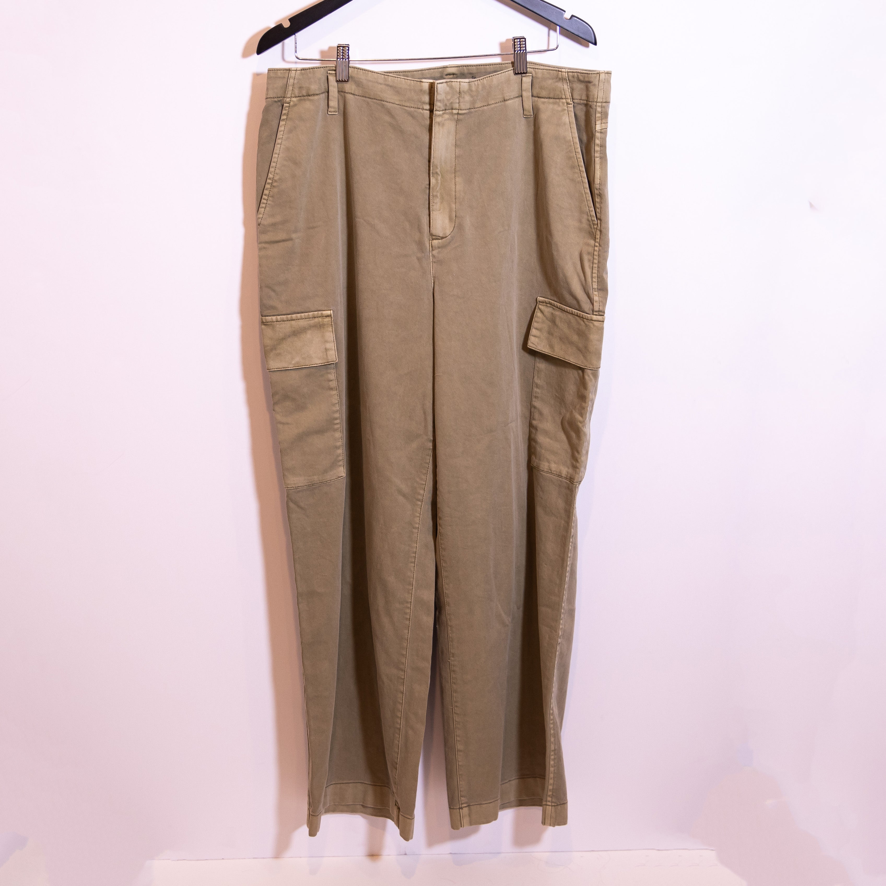 NEW Veronica Beard Arya Cargo Pocket Straight Leg Trouser Pants Army G ...